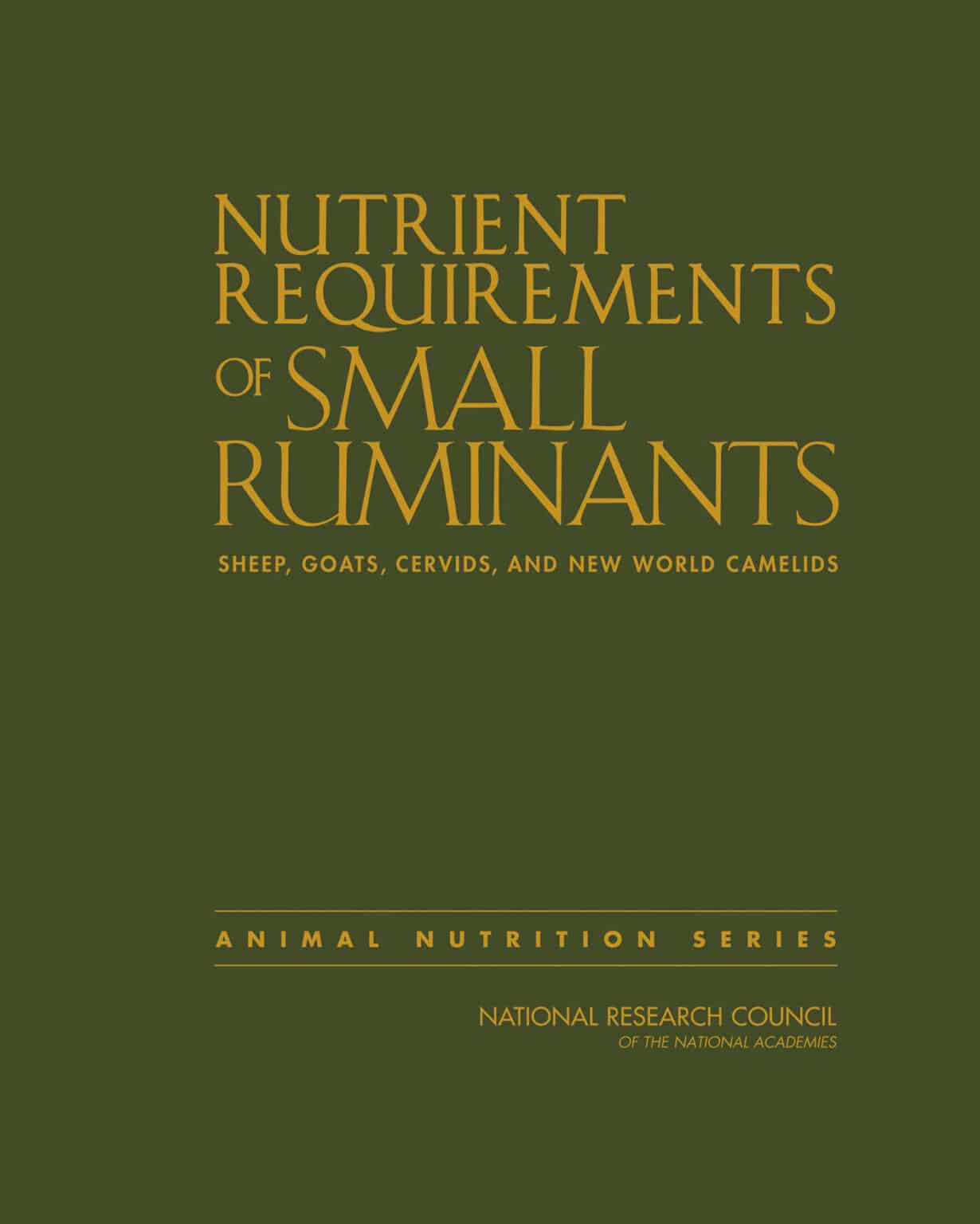 Nutrient Requirements of Small Ruminants PDF Download